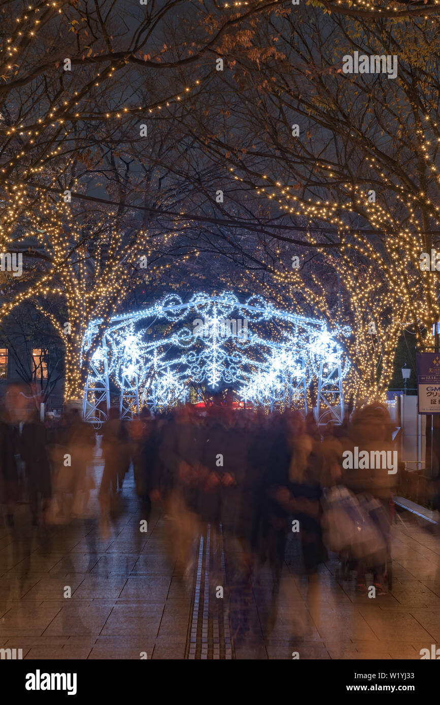 Festival of the Lights in Osaka. The winter illumination events ...
