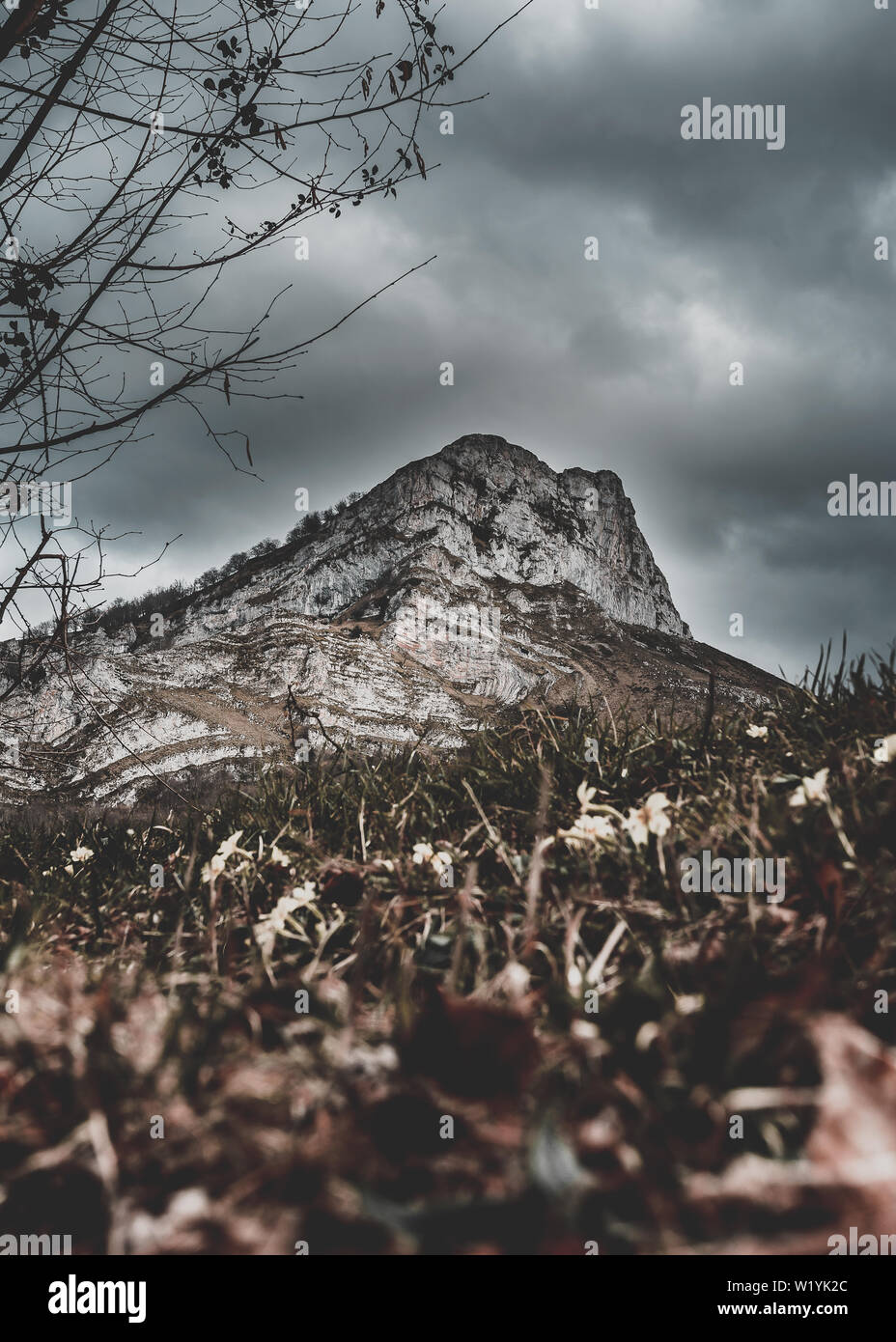 Mountains seen from viewpoint of Ponga natural park in Asturias, Spain ...