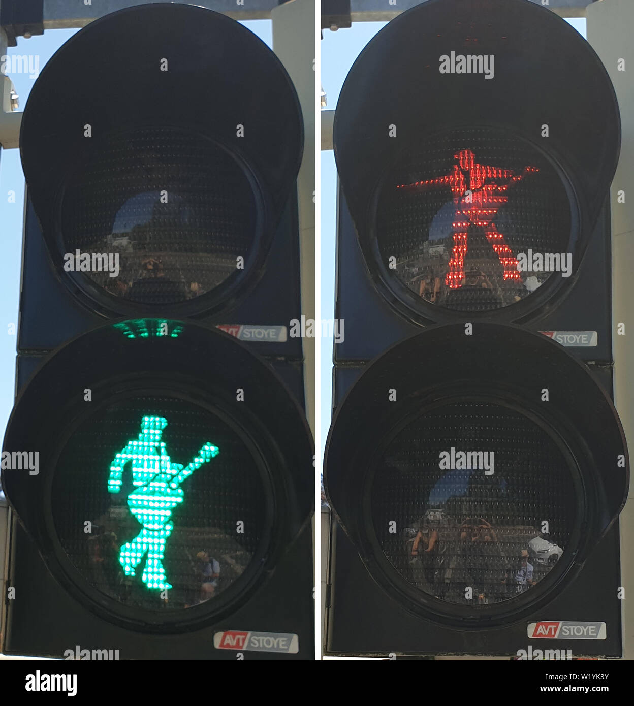 Bad Nauheim, Germany. 04th July, 2019. A little traffic light man in ...