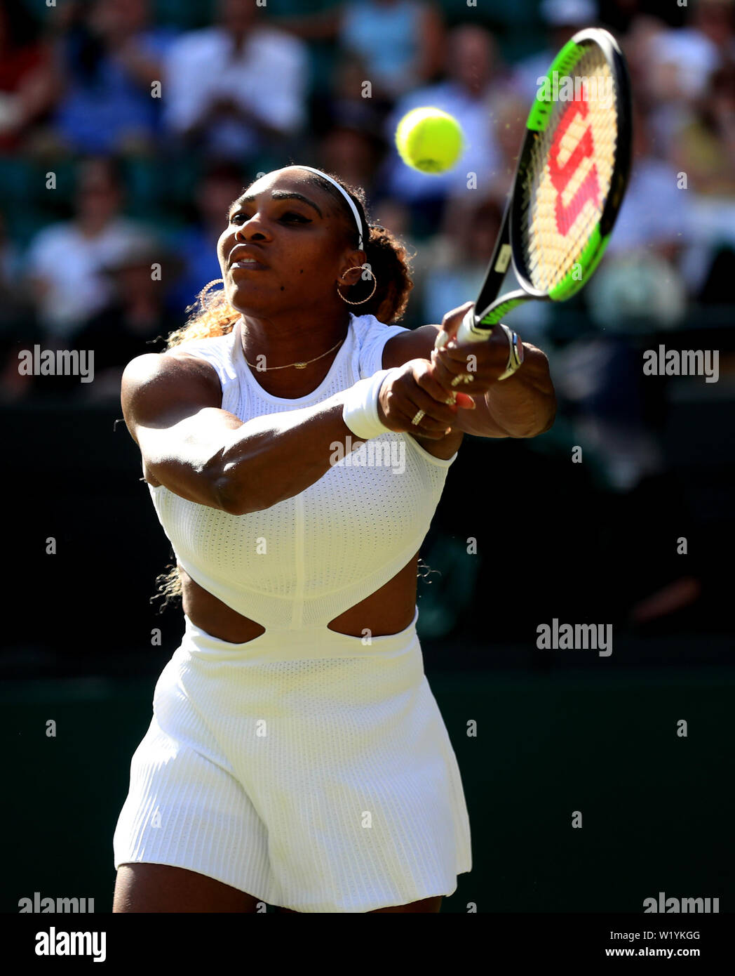 Serena Williams in action against Kaja Juvan on day four of the ...