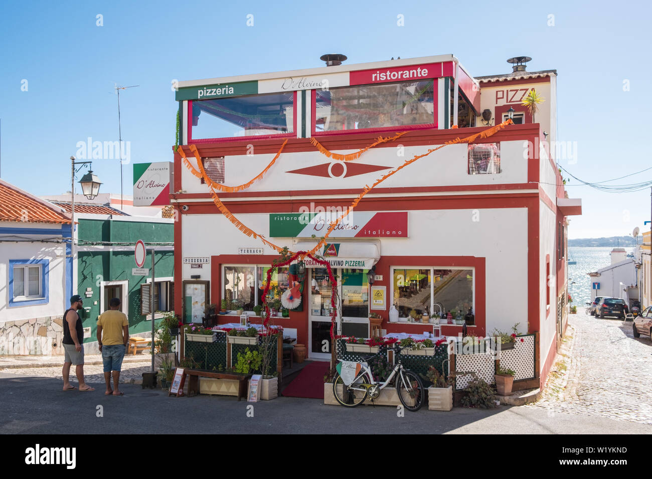 Italian pizzeria and restaurant in Alvor, Algarve, Portugal Stock Photo ...