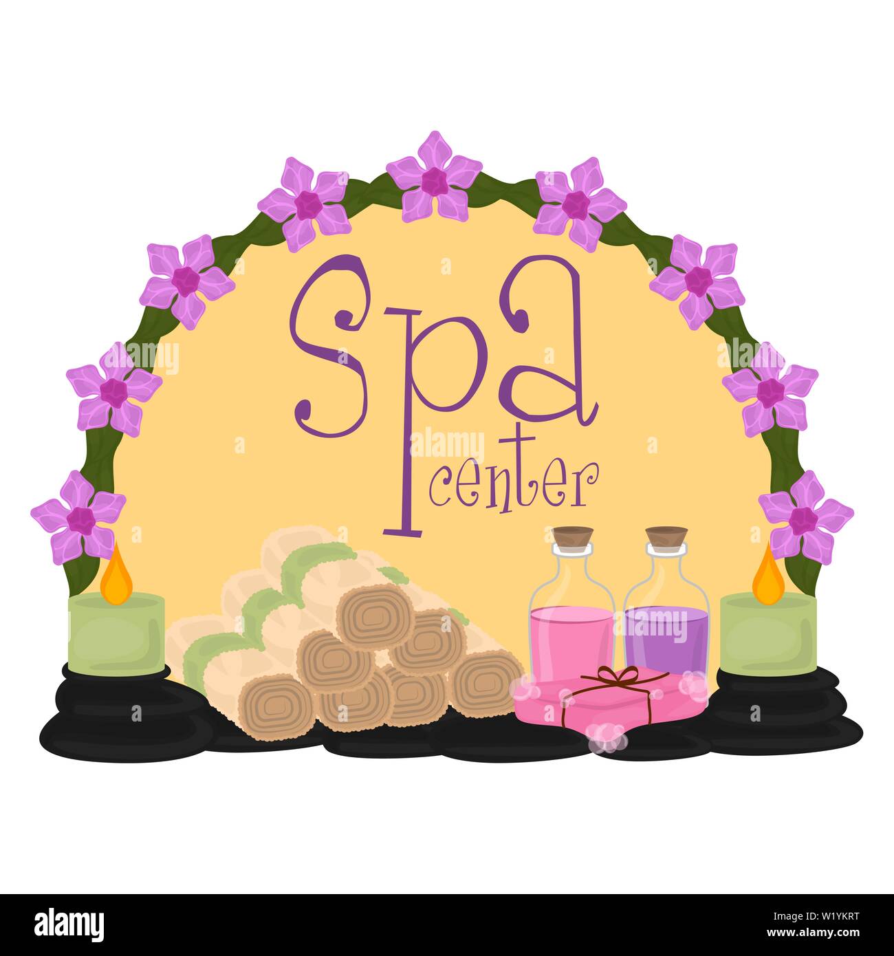 Isolated spa objects image with text - Vector Stock Vector Image & Art ...