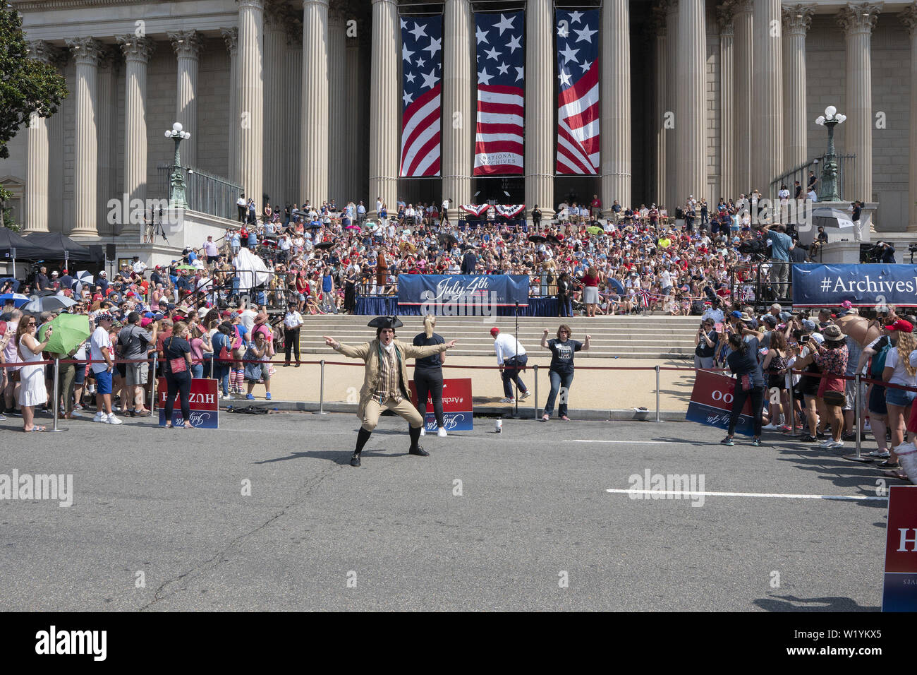 Washington, District of Columbia, USA. 4th July, 2019. Re-enactors of ...