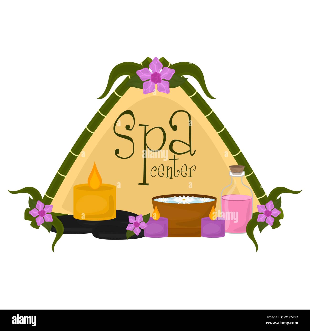 Isolated spa objects image with text - Vector Stock Vector Image & Art ...