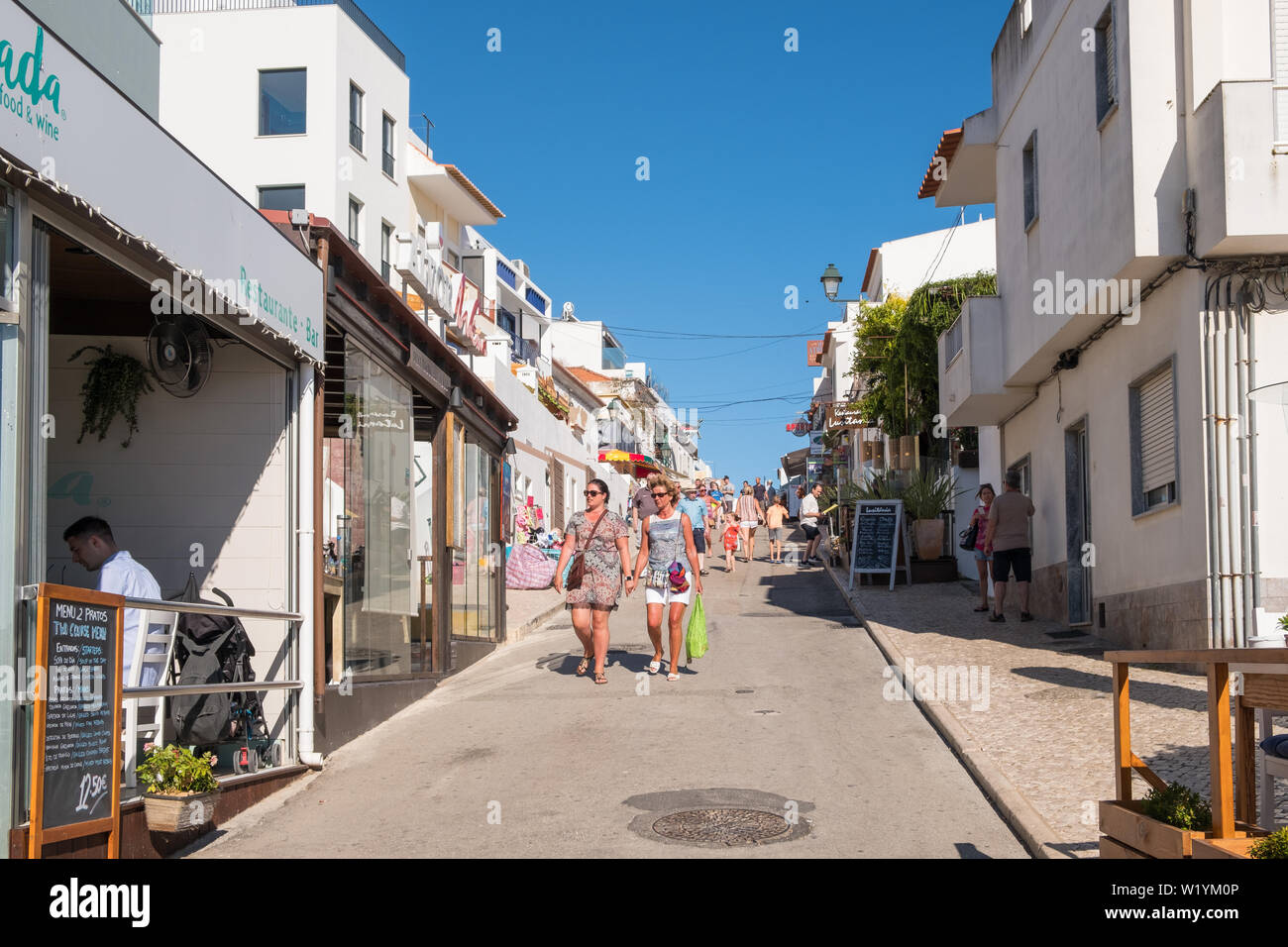 Bars and restaurants in Alvor, Algarve, Portugal Stock Photo - Alamy