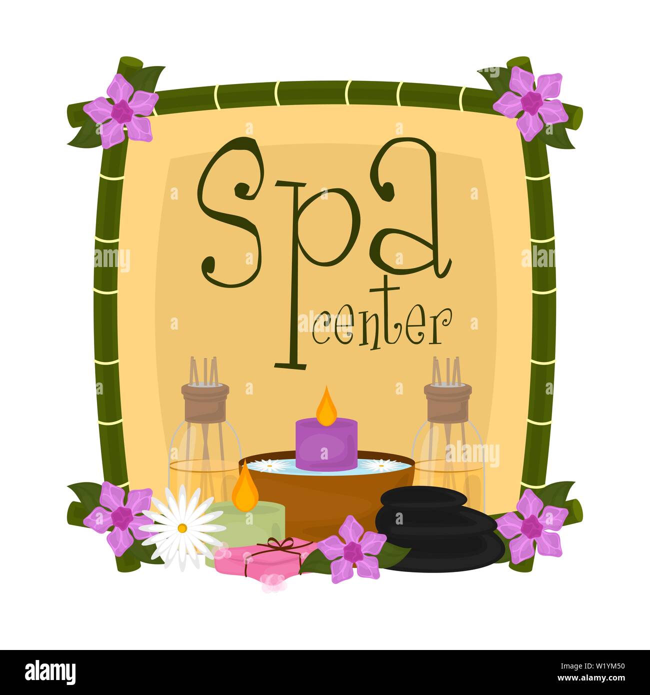 Isolated spa objects image with text - Vector Stock Vector Image & Art ...