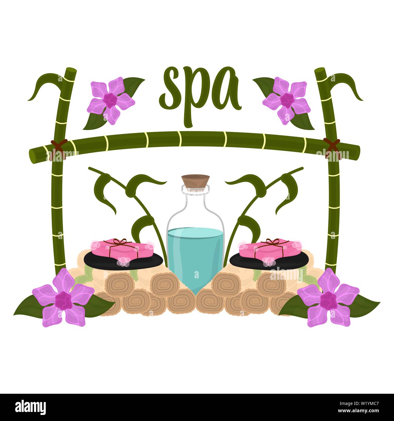 Isolated spa objects image with text - Vector Stock Vector Image & Art ...