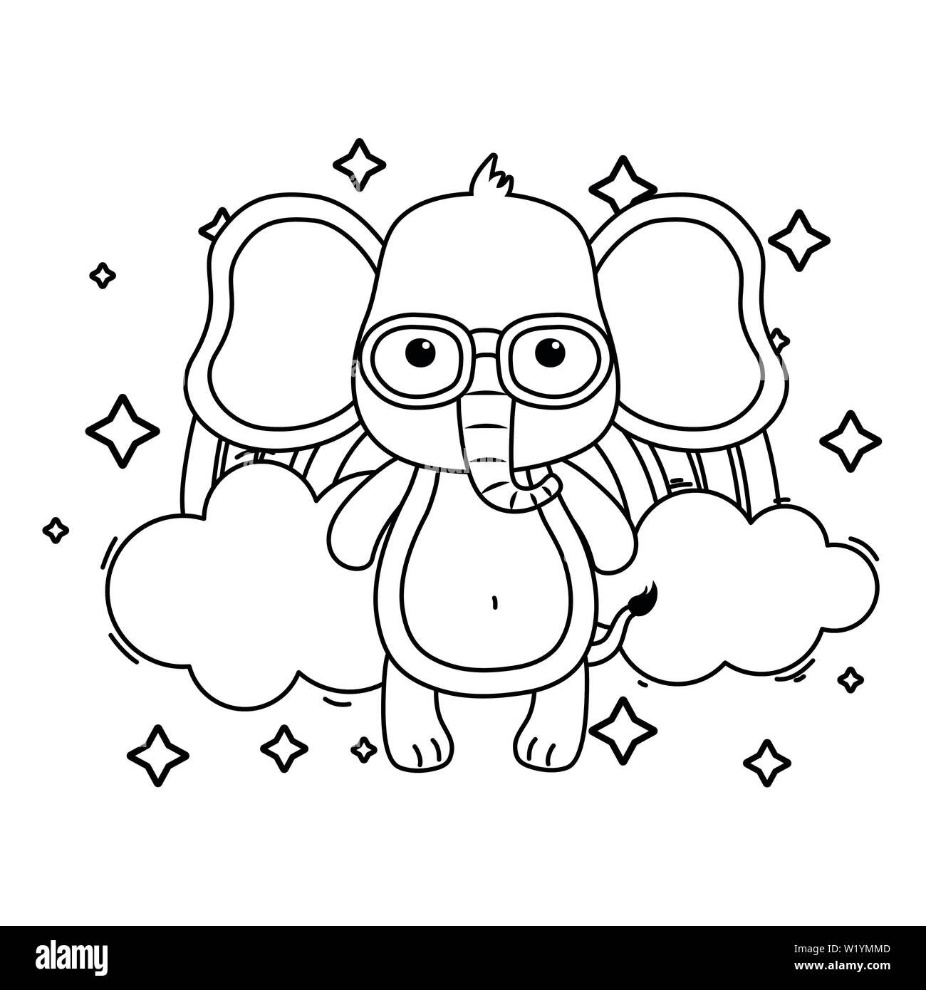 Elephant cartoon design, Animal cute zoo life nature and fauna theme ...