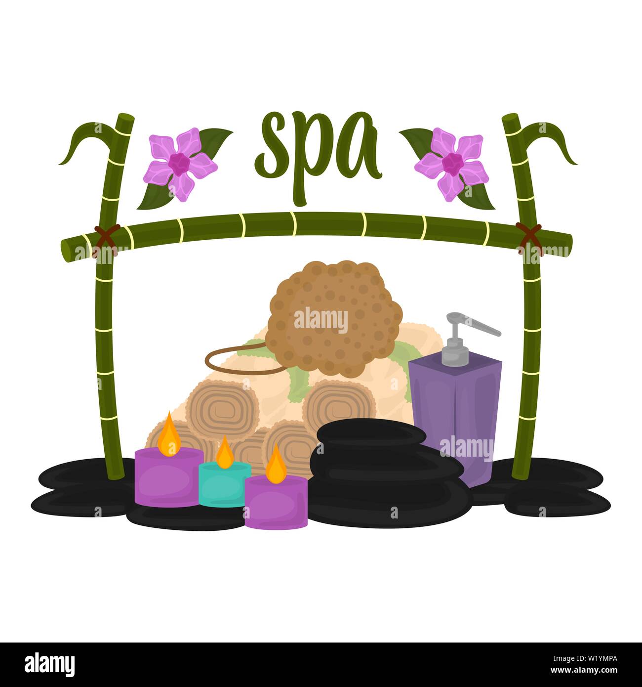 Isolated spa objects image with text - Vector Stock Vector Image & Art ...