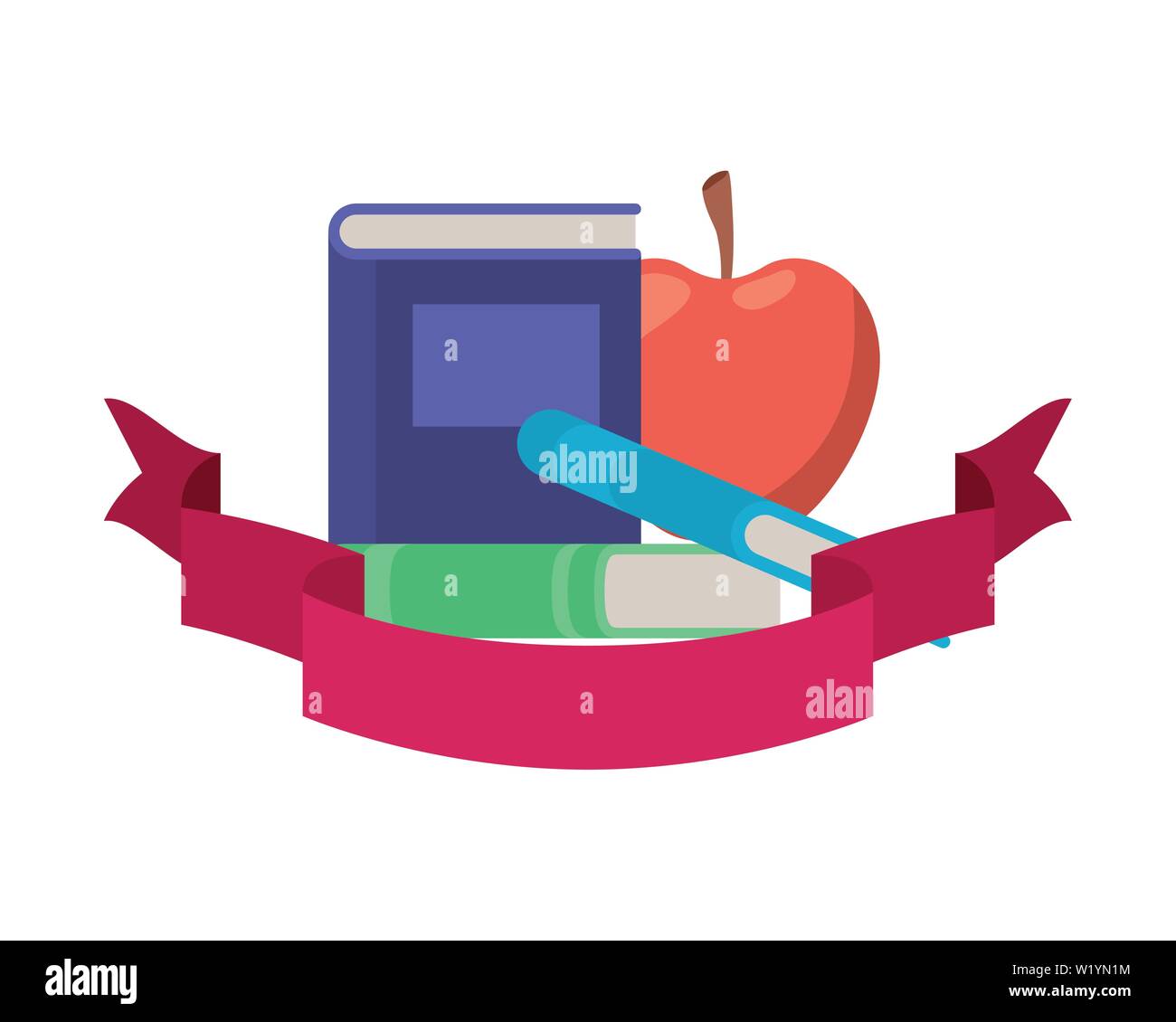 Apple student book icon infographic Cut Out Stock Images & Pictures - Alamy