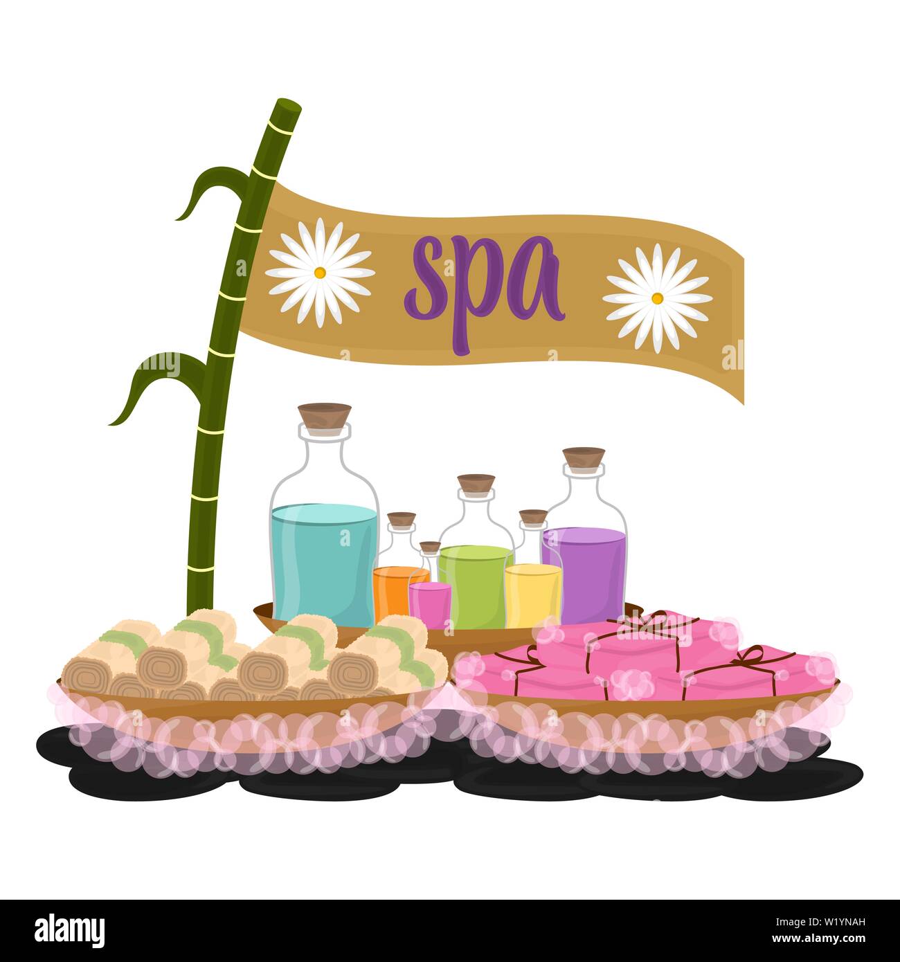 Isolated spa objects image with text - Vector Stock Vector Image & Art ...