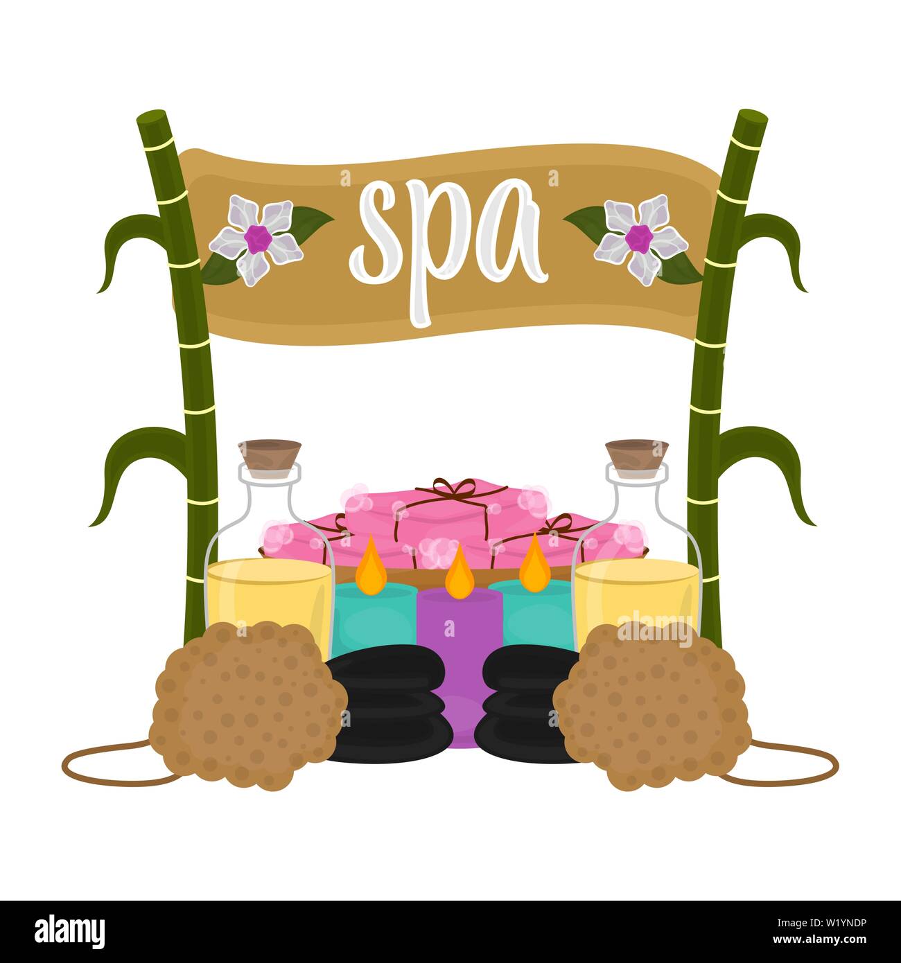 Isolated spa objects image with text - Vector Stock Vector Image & Art ...