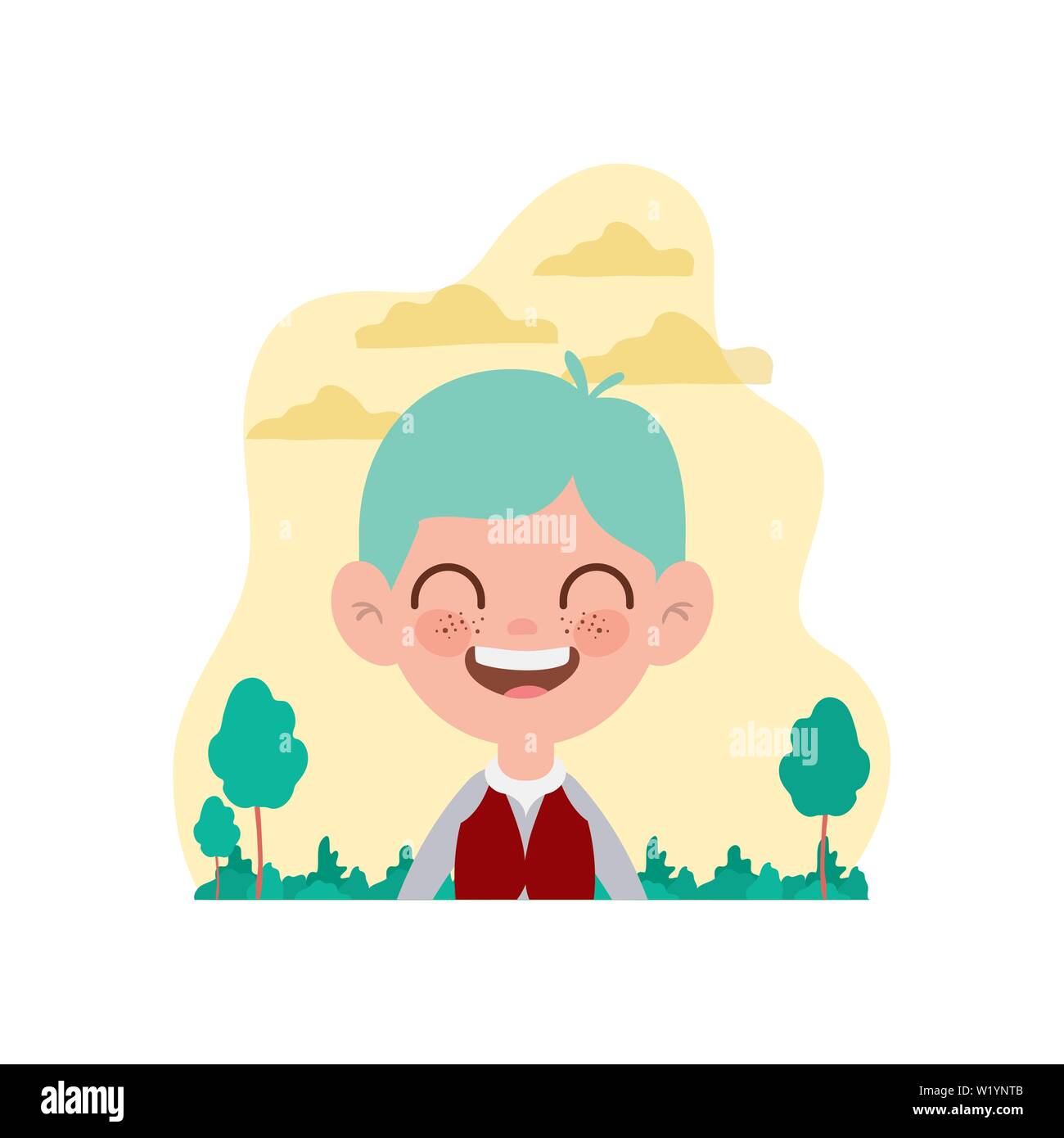 student boy smiling with landscape background Stock Vector Image & Art ...