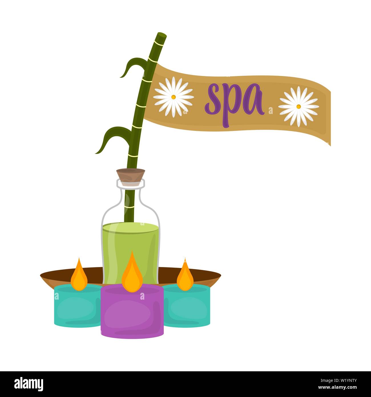 Isolated spa objects image with text - Vector Stock Vector Image & Art ...