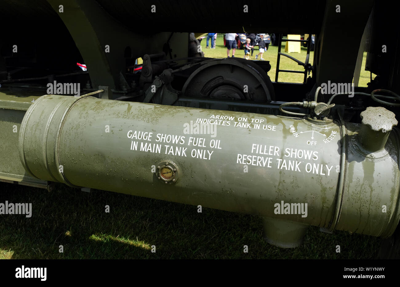 Fuel tank on vintage aircraft refuelling truck Stock Photo - Alamy