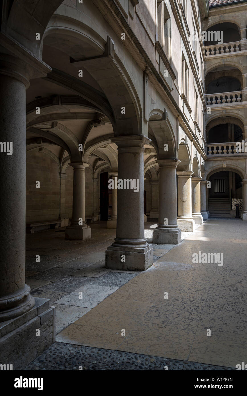 Town Hall, the seat of government of the Canton and Republic of Geneva ...