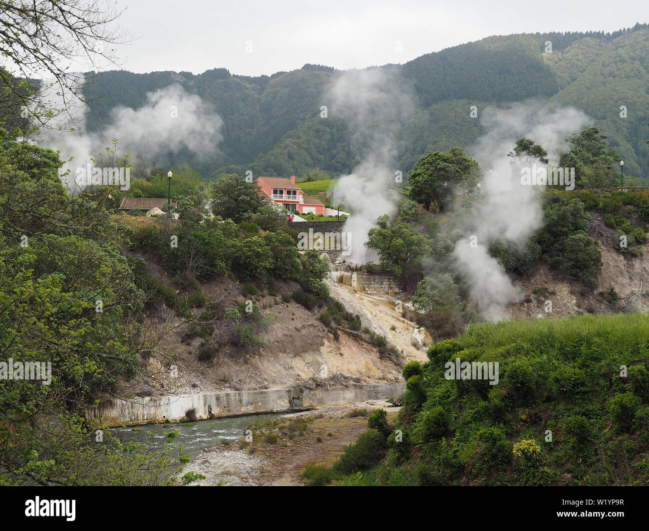 Hot spring, Furnas, São Miguel Island, Azores, Açores Stock Photo - Alamy