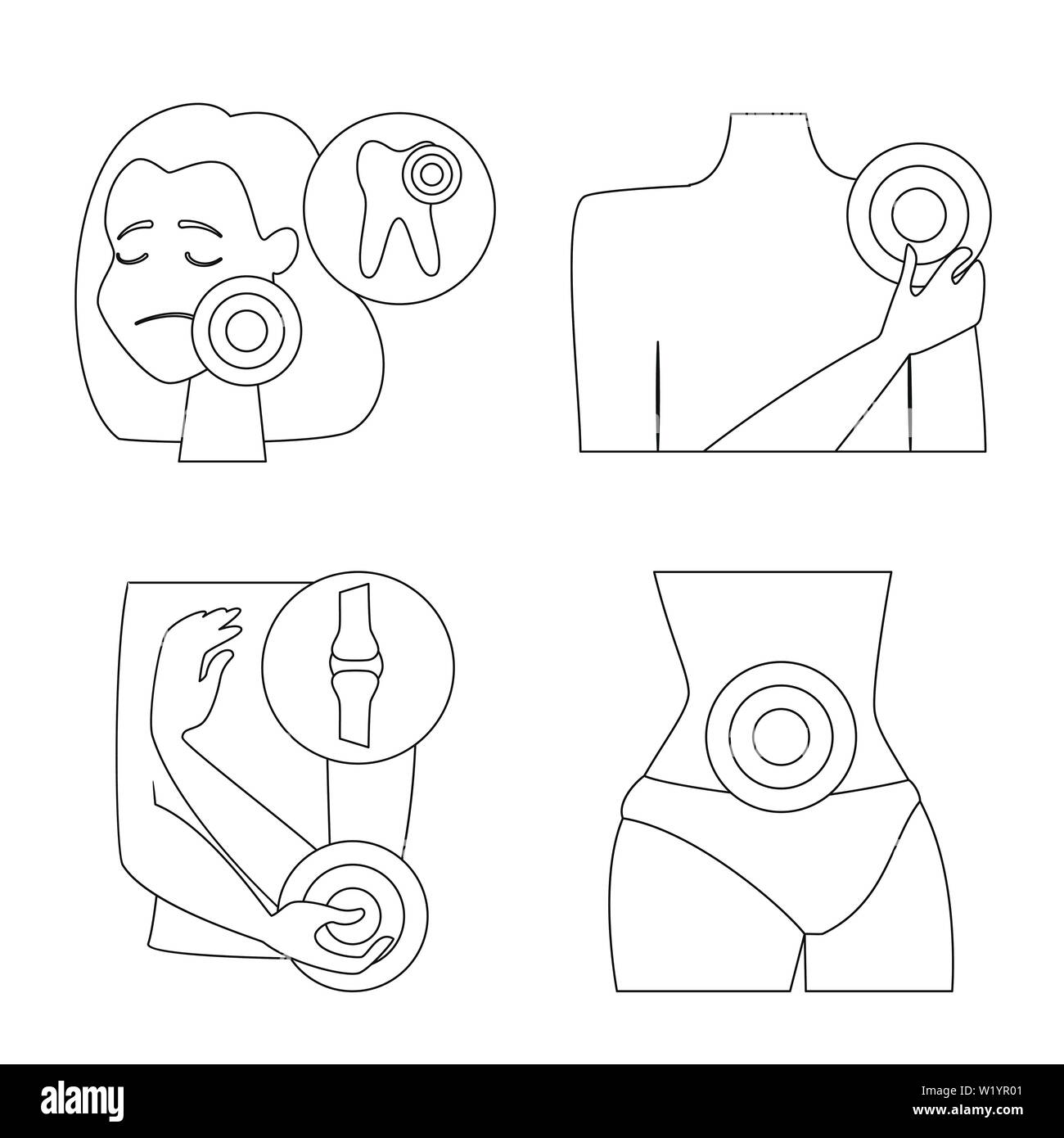 Vector design of bone and inflammation sign. Collection of bone and ...