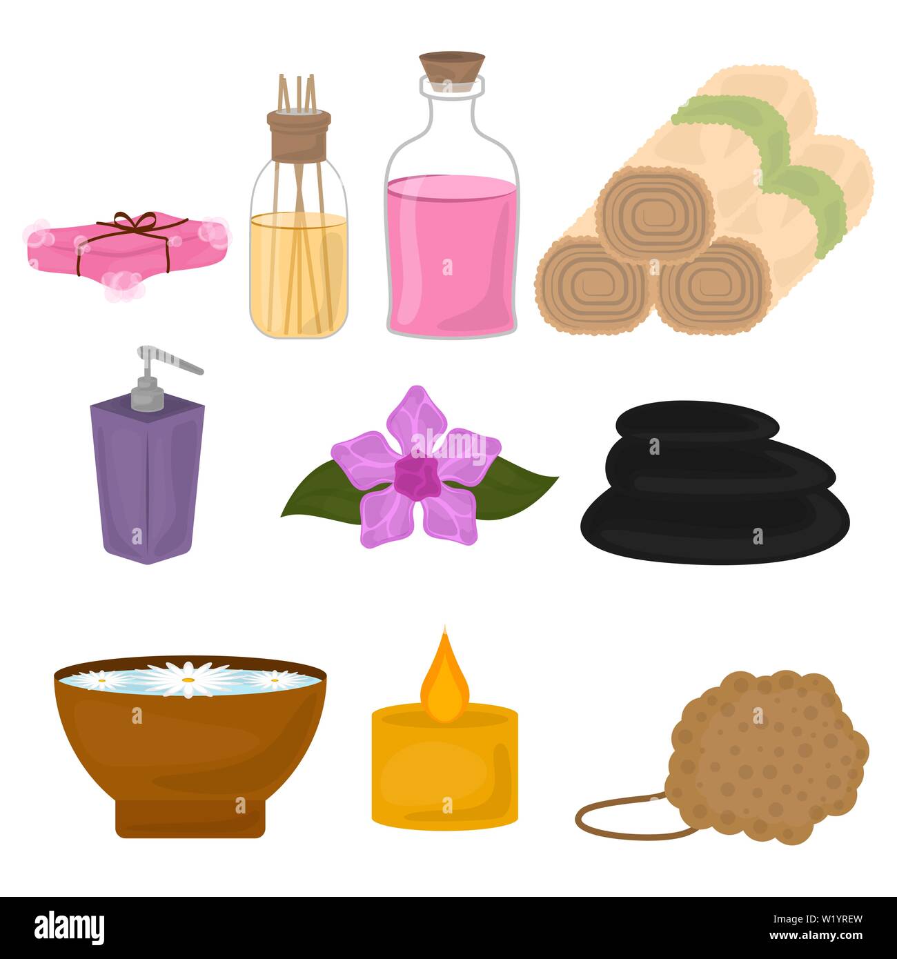 Set of a spa objects image - VEctor Stock Vector Image & Art - Alamy