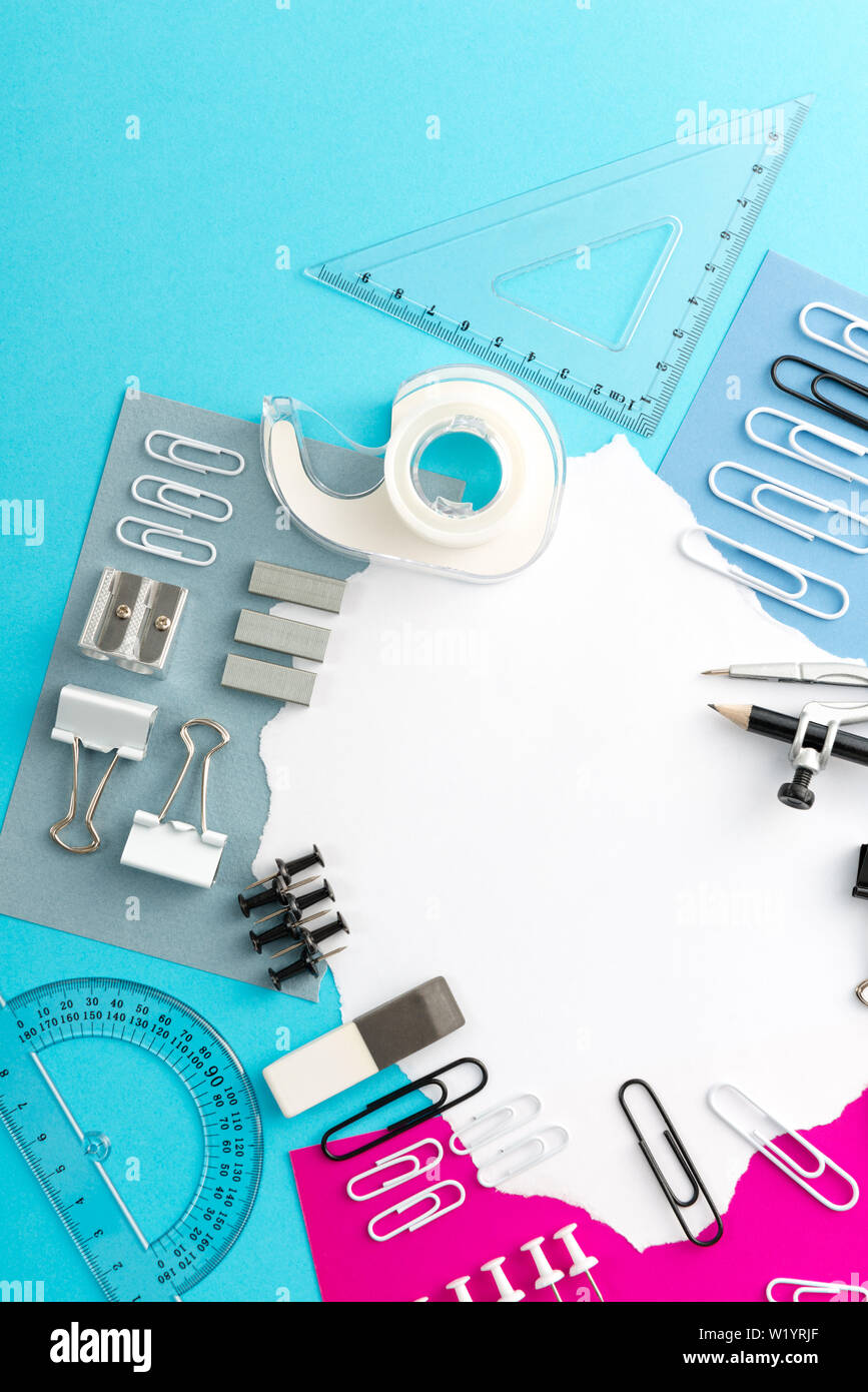office style composition with stationary objects Stock Photo - Alamy