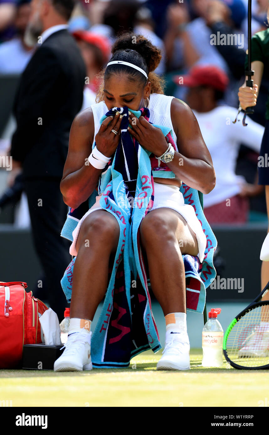 Serena Williams during her match against Kaja Juvan on day four of the ...