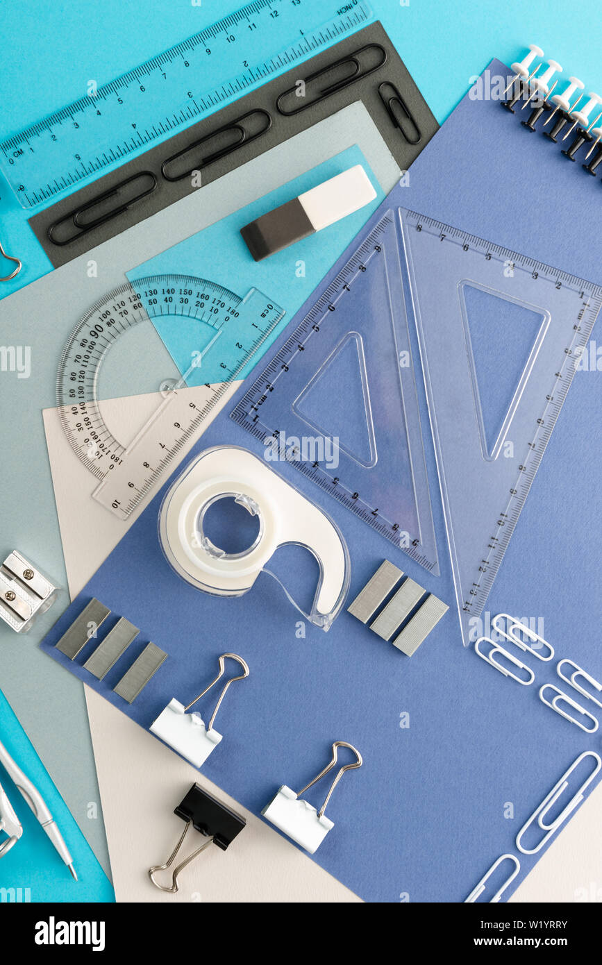 office style composition with stationary objects Stock Photo - Alamy