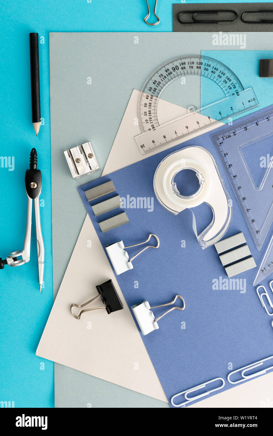 office style composition with stationary objects Stock Photo - Alamy