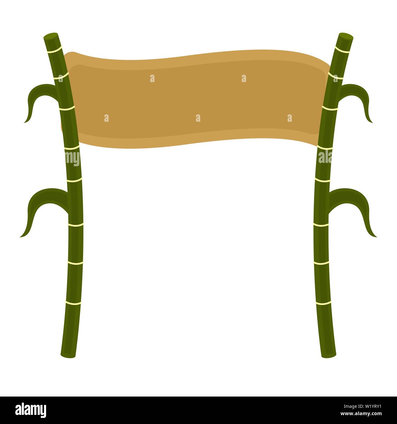 Isolated banner image with bamboo sticks - Vector Stock Vector Image ...