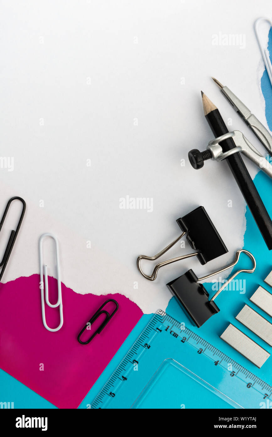 office style composition with stationary objects Stock Photo - Alamy