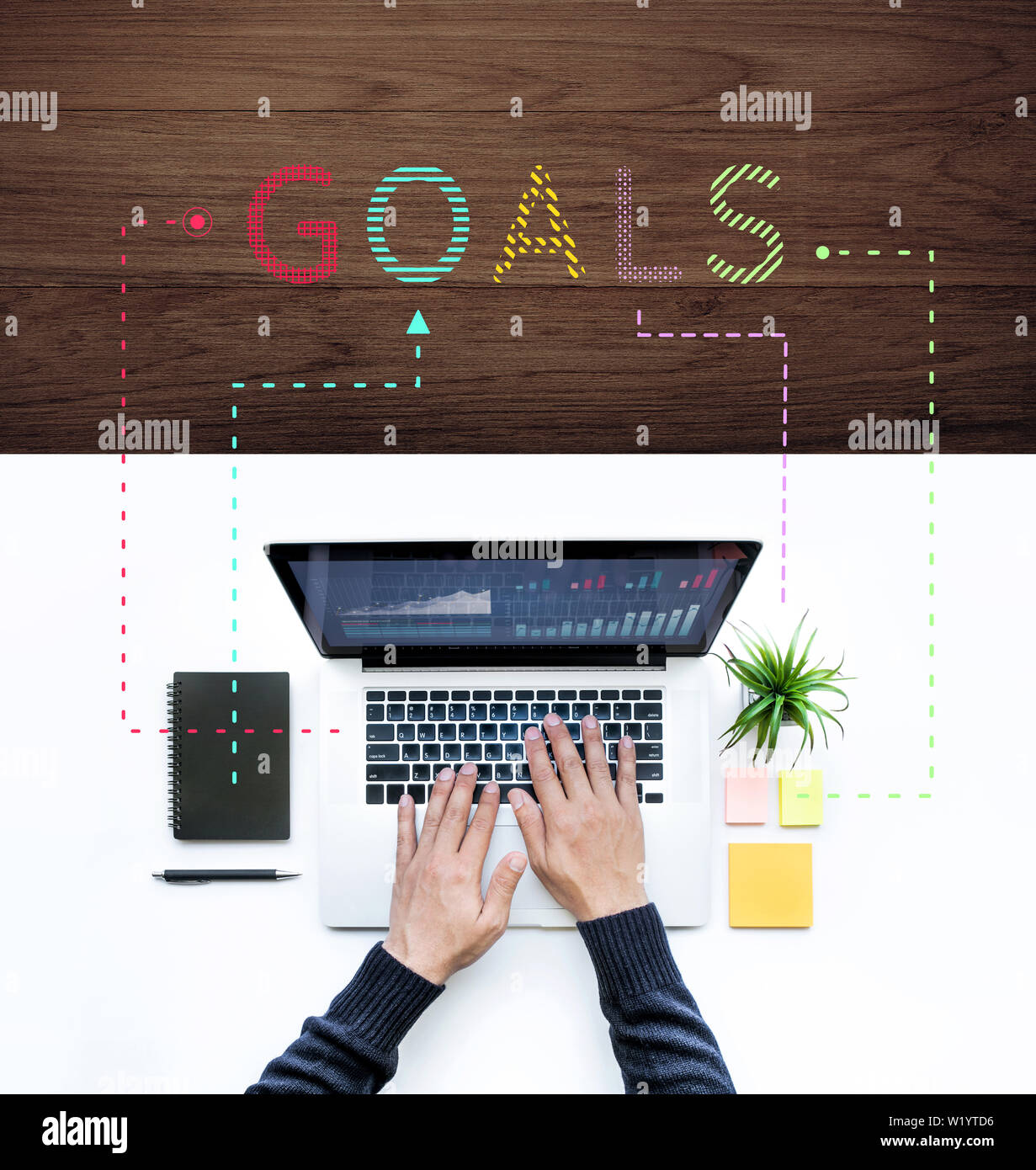 Goals with male using computer laptop.Business technology,communication ...