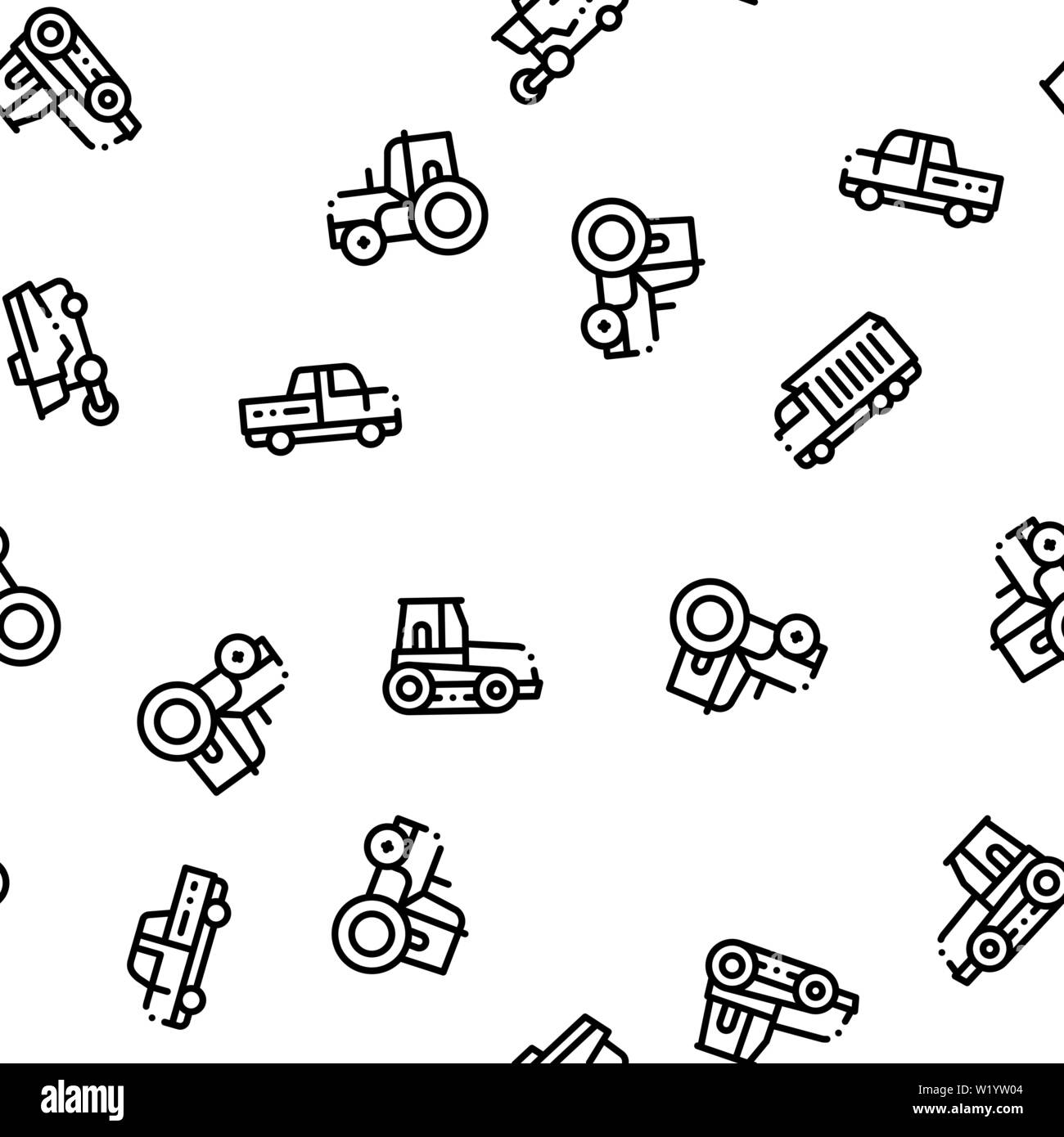 Agricultural Vehicles Vector Seamless Pattern Stock Vector Image & Art ...