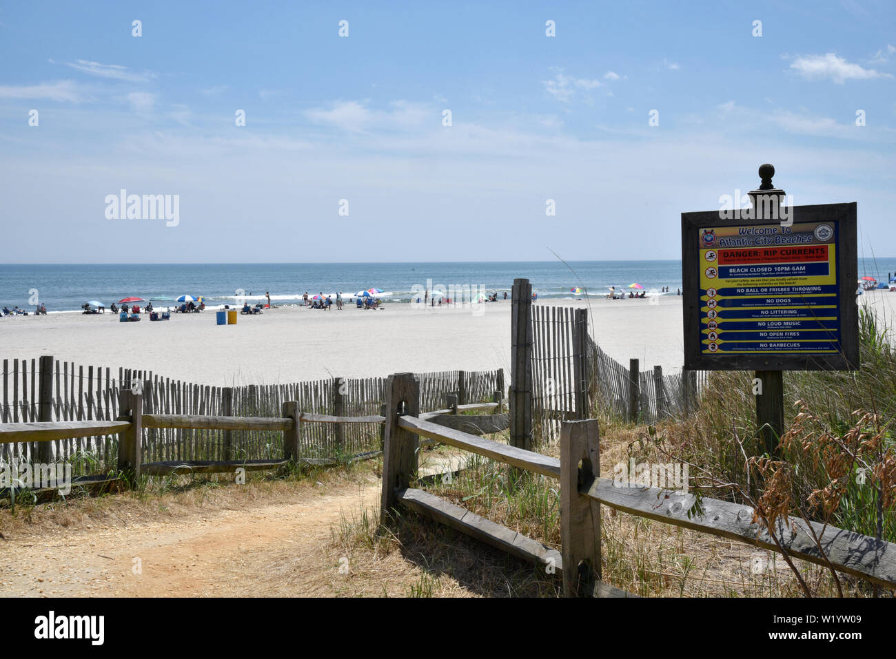 ATLANTIC CITY, NEW JERSEY, USA - JUNE 26, 2019: Regulation signs mark ...