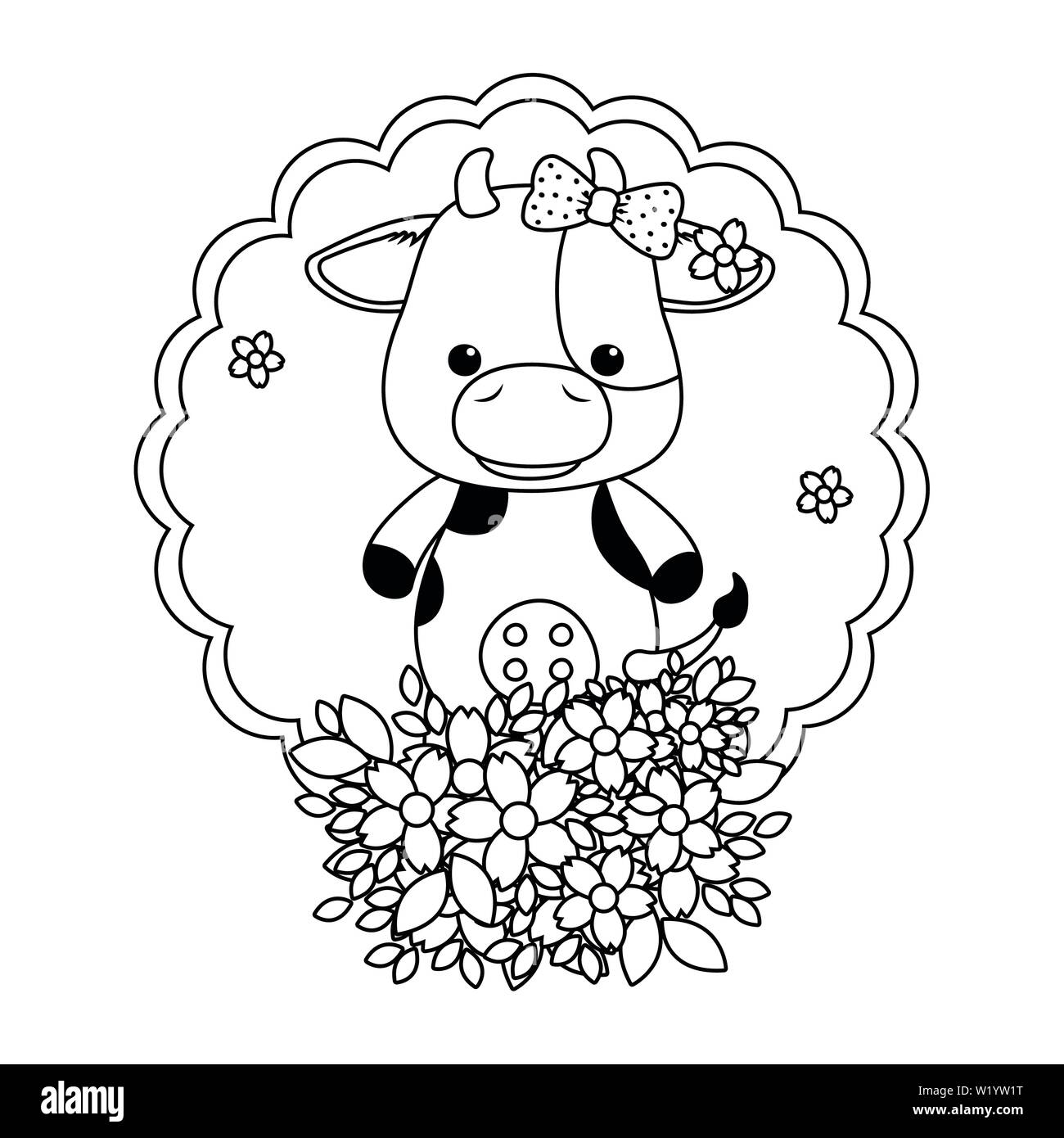 Cow cartoon design, Animal cute zoo life nature and fauna theme Vector ...
