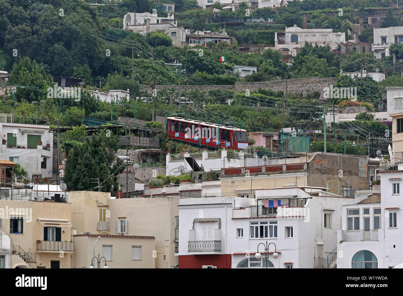 Funicular Train at Hill of Capri Island Italy Stock Photo - Alamy