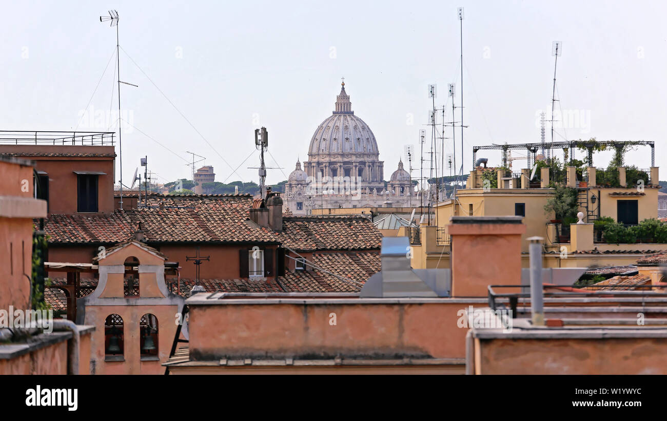 Rooftop View of St Peter Cathedral Dome Vatican Rome Stock Photo - Alamy