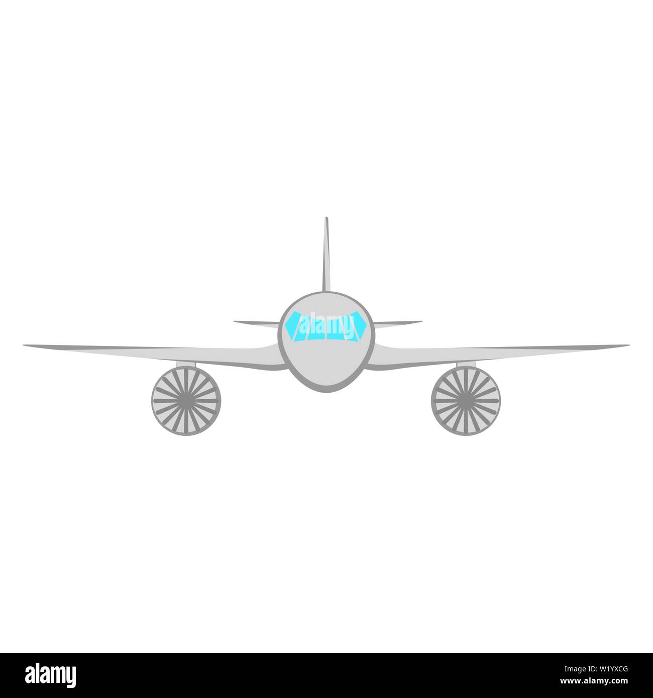 Front view of an airplane on a white background - Vector Stock Vector ...