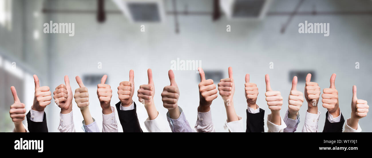 many thumbs up Stock Photo - Alamy