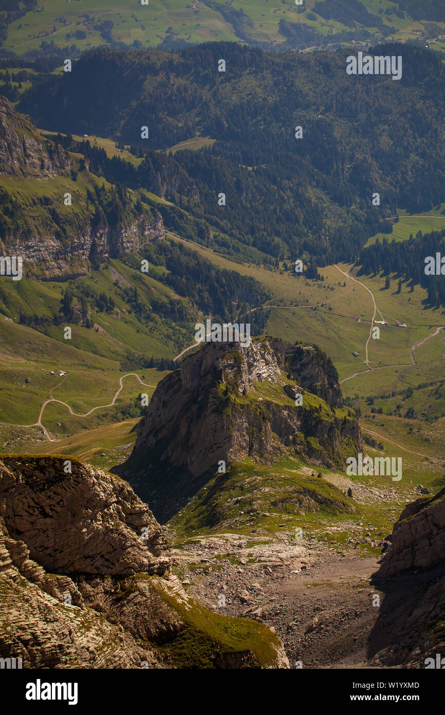 swiss alpes view from the Säntis peak Stock Photo - Alamy