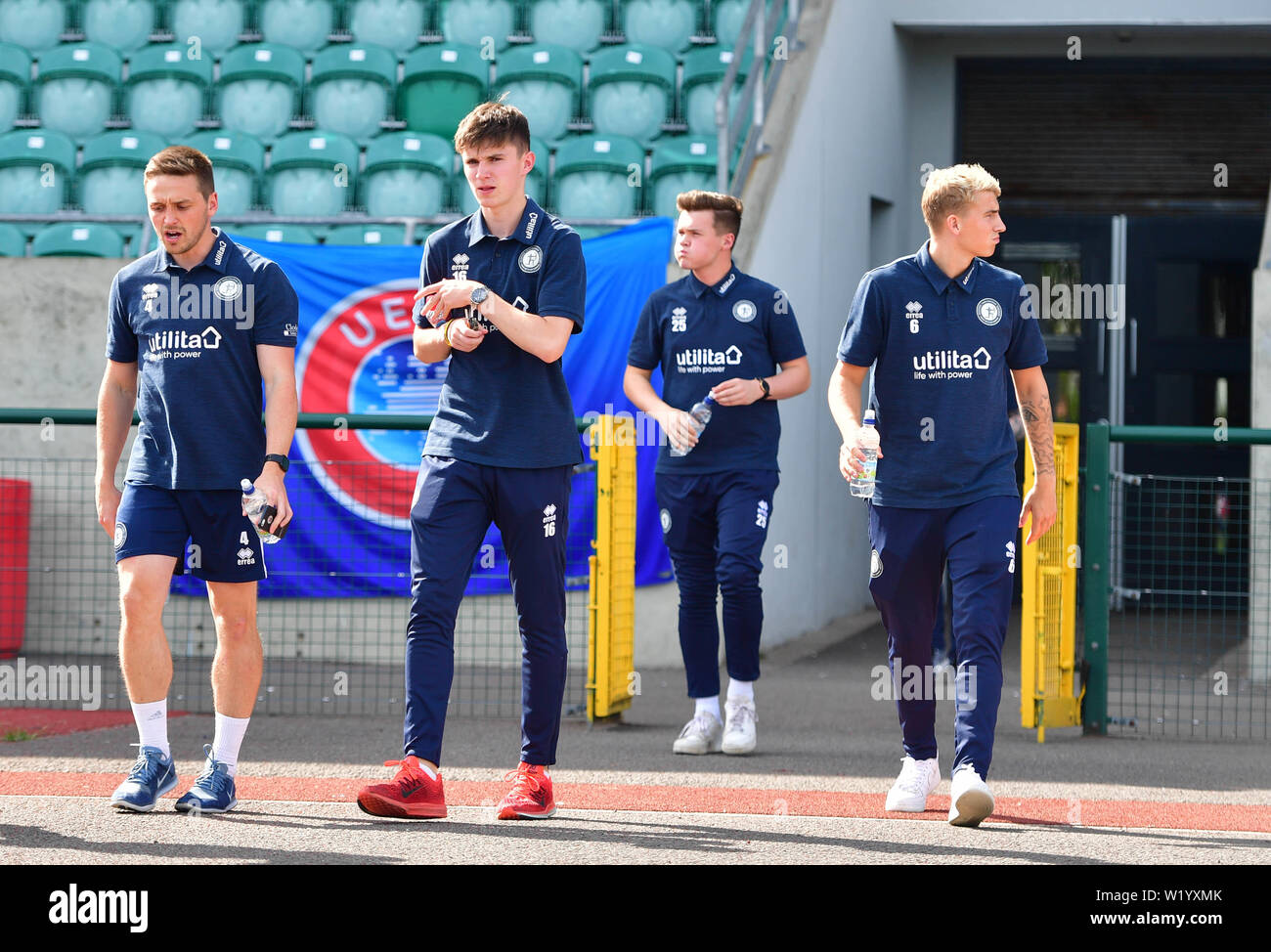 Cardiff MU players before the UEFA Europa League Preliminary Round ...