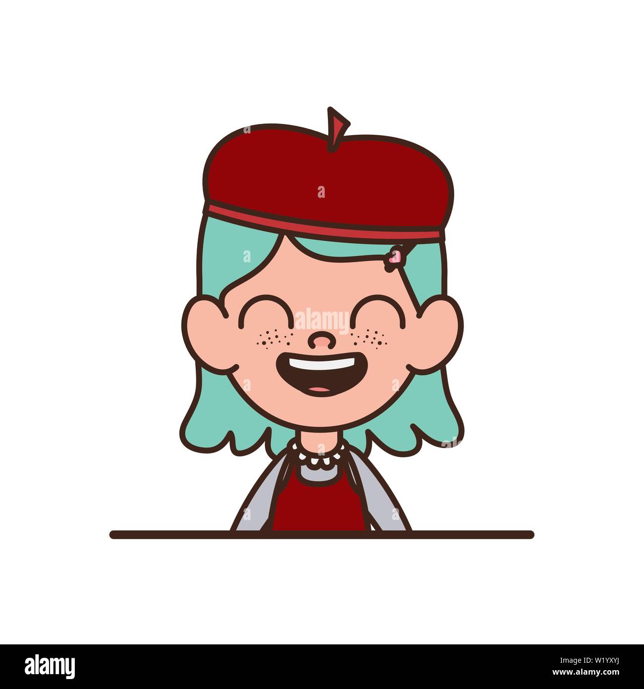 student girl smiling on white background Stock Vector Image & Art - Alamy