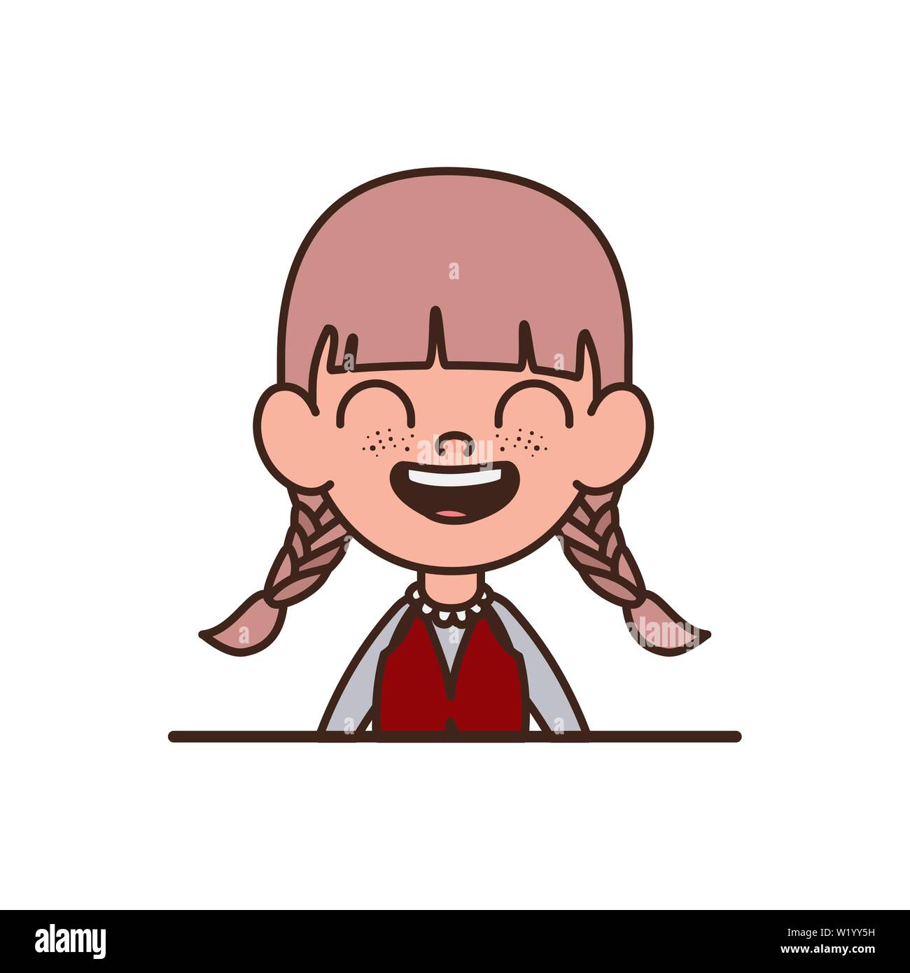 student girl smiling on white background Stock Vector Image & Art - Alamy