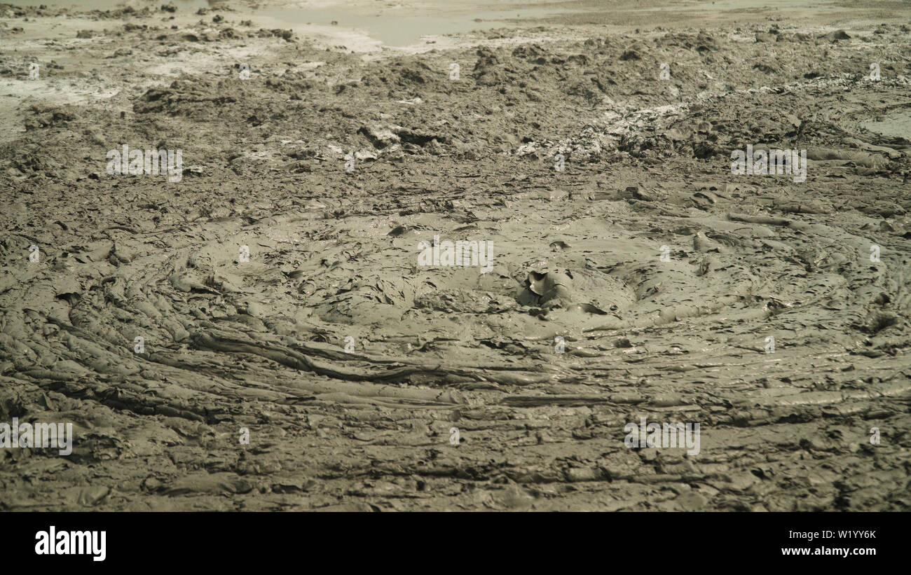 Mud volcano bledug kuwu. volcanic plateau with geothermal activity and ...