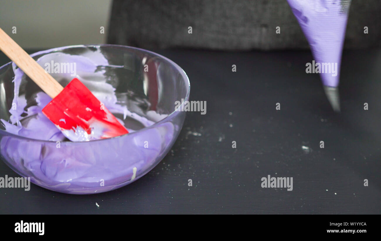 Step by step. Pouring royal icing into the piping bag to decorate sugar ...