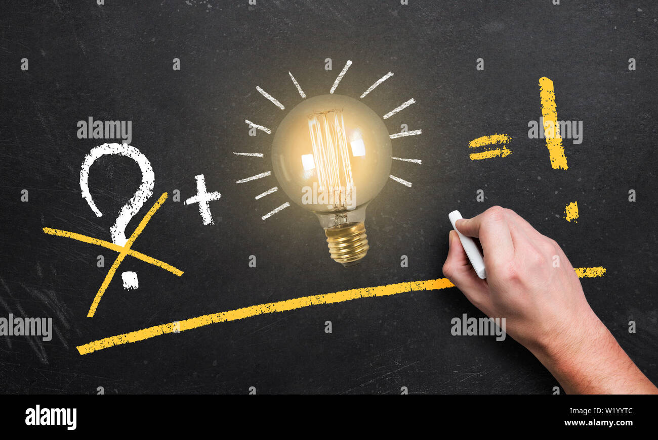 Light bulb shining hand drawn concept idea symbol hi-res stock ...