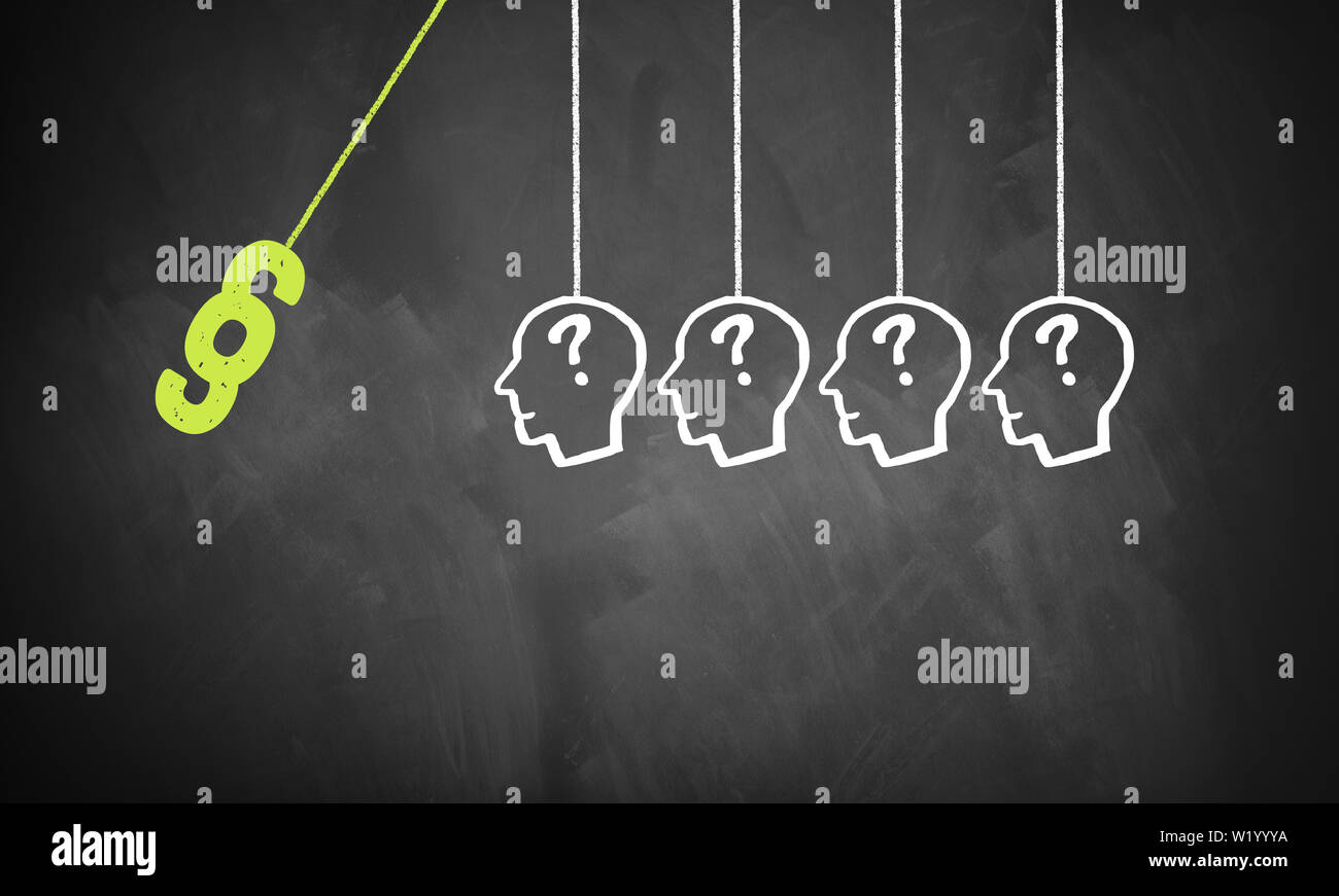 paragraph hitting people and sets chain reaction motion Stock Photo - Alamy