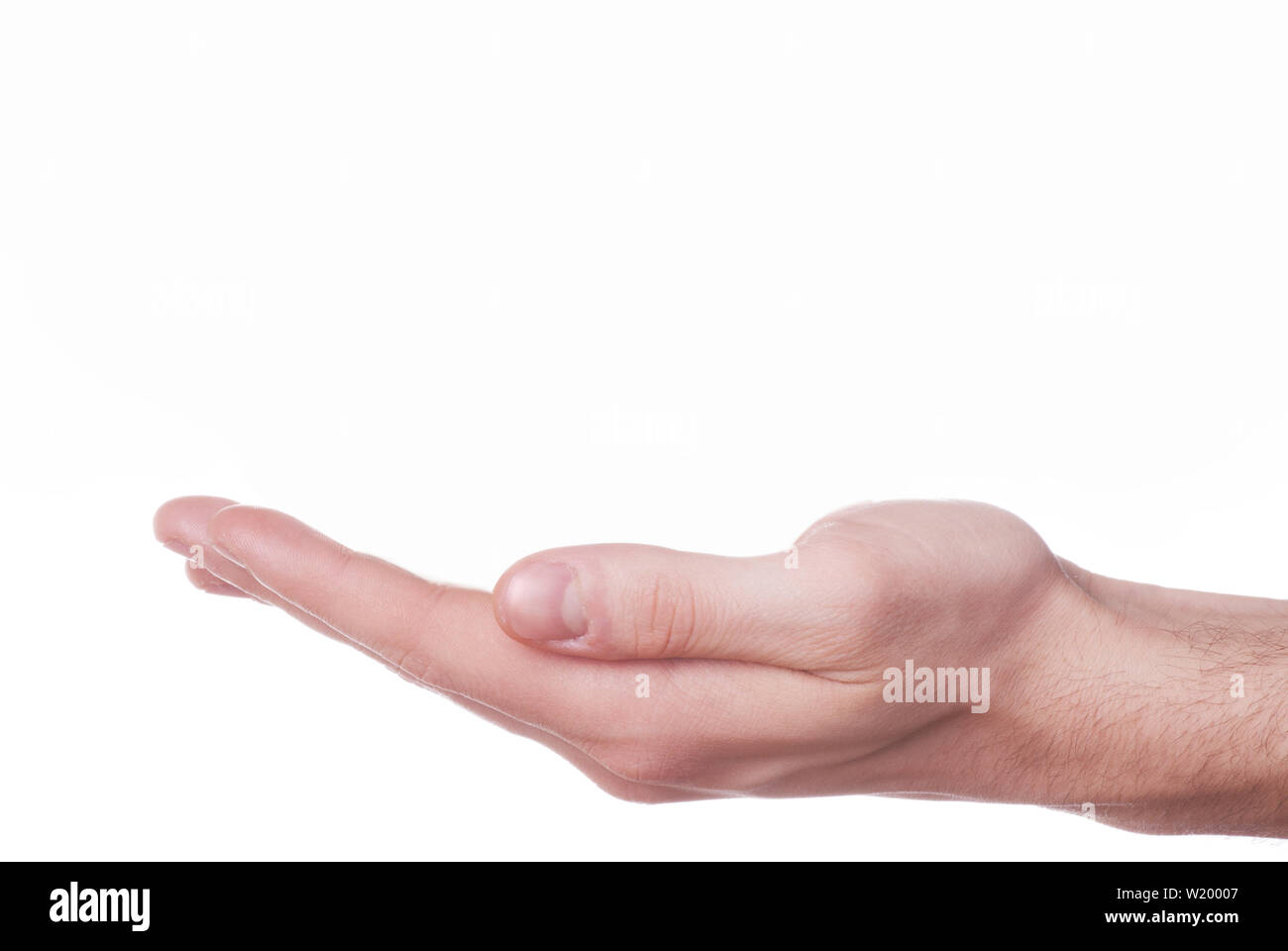 open male hand extended forward isolated on white background Stock ...