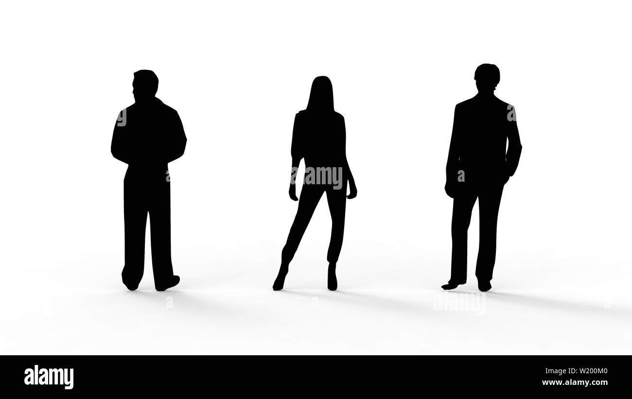 3d rendering of the silhouette of a person isolated in white studio ...