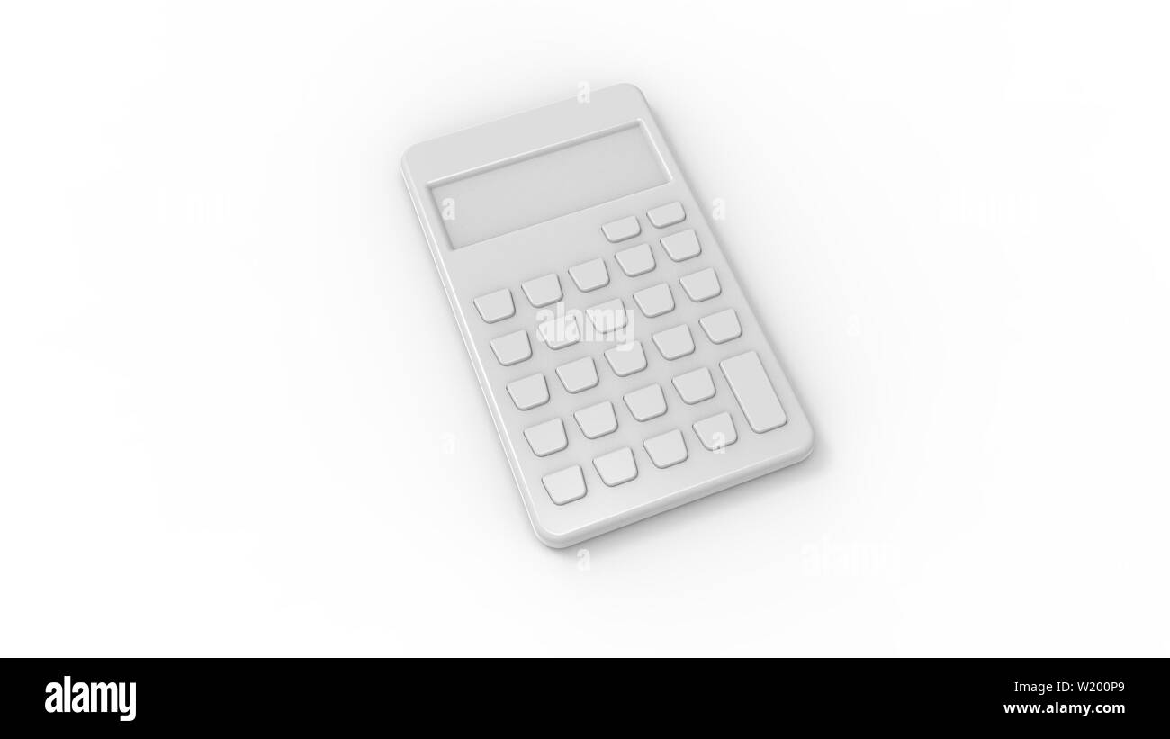 3d rendering of a grey calculator without digits isolated in white ...