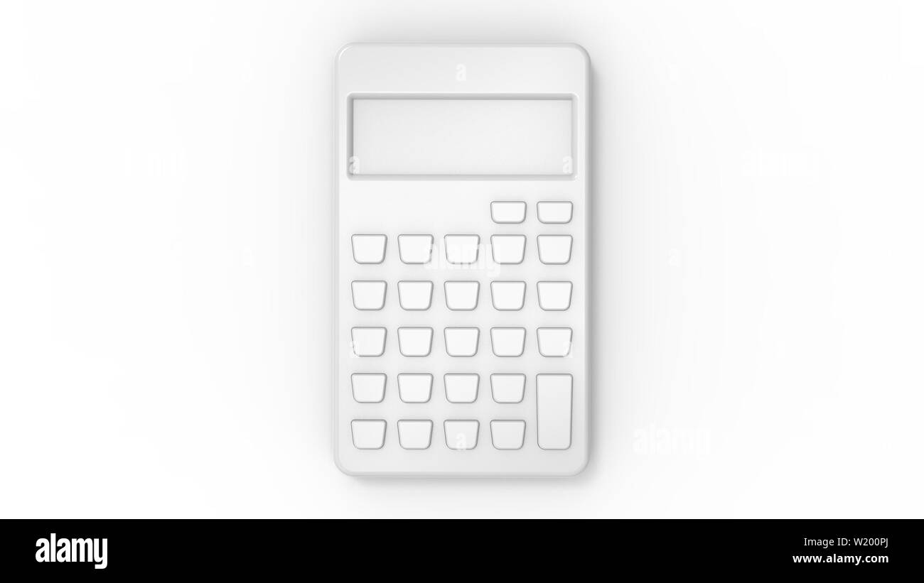 3d rendering of a grey calculator without digits isolated in white ...