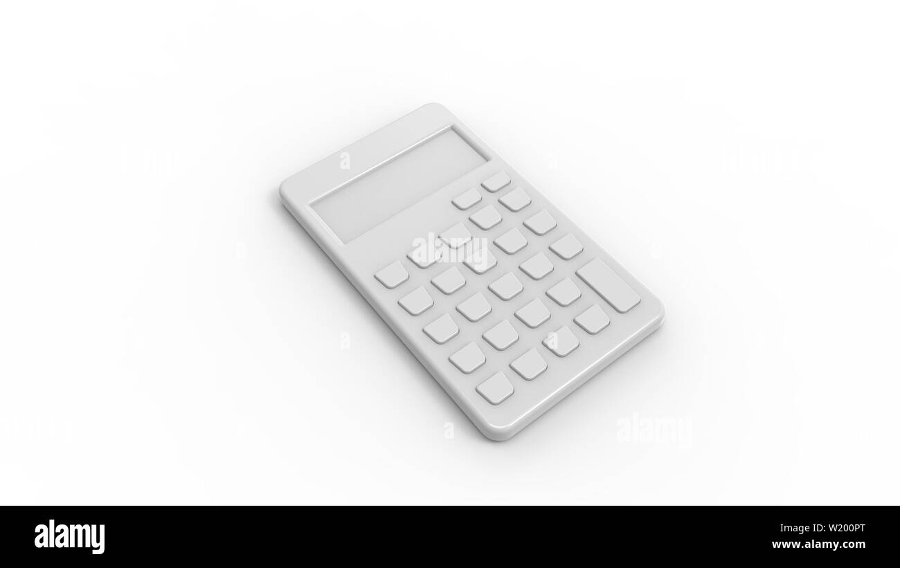3d rendering of a grey calculator without digits isolated in white ...
